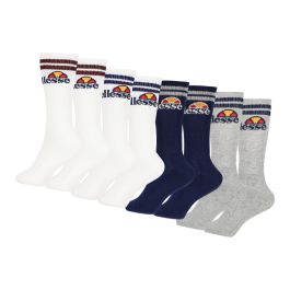 ellesse 5 Pack Crew Socks White/Navy/Grey | Side Step